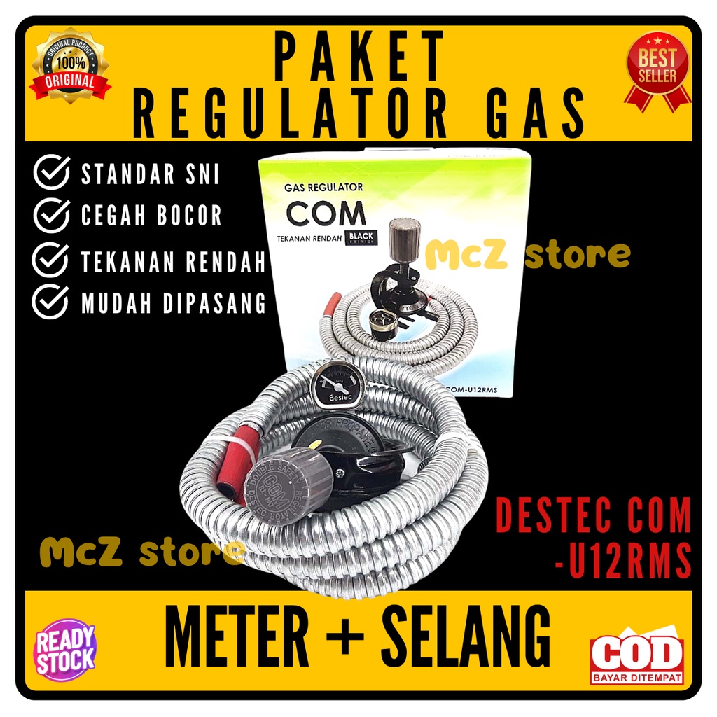 Jual PAKET REGULATOR GAS METER + SELANG DESTEC COM-U12RMS SNI TEKANAN ...