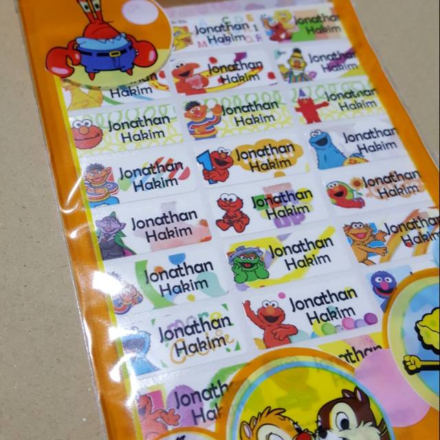 Jual Label nama ELMO SESAME STREET sticker nama anti air | Shopee Indonesia