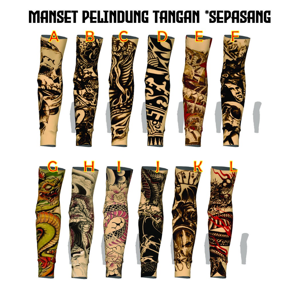 Jual Manset Tato Tangan Pria Cowok Elastis Tattoo | Shopee Indonesia