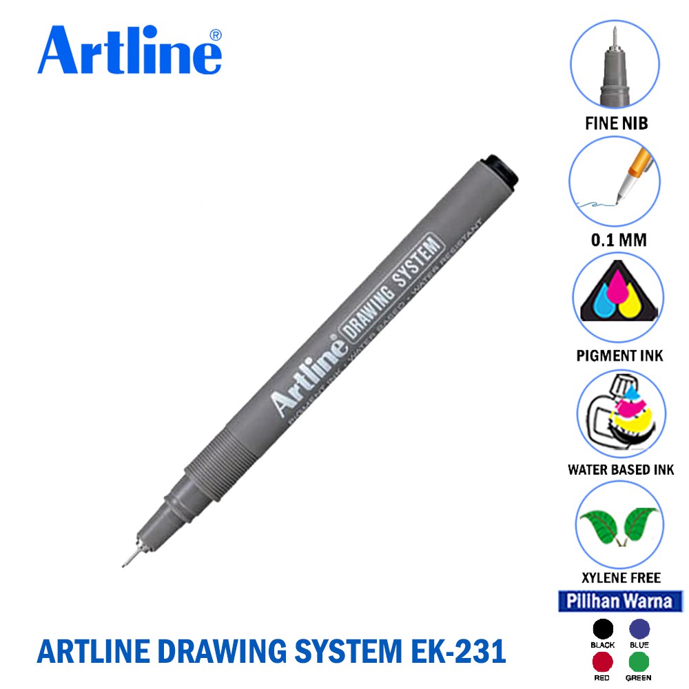 Jual ARTLINE EK-231 DRAWING PEN SYSTEM 0.1MM | Shopee Indonesia
