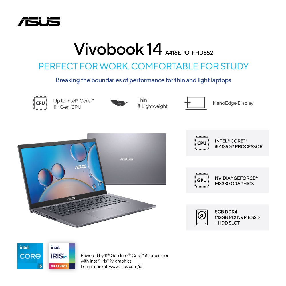 Jual VivoBook 14 A416 (Intel® Core™ i5-1135G7/8GB/512GB SSD/Windows 11 ...