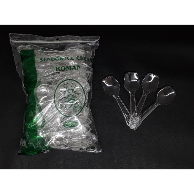 Jual @100pcs sendok sekop plastik bening kecil mini transparan puding ...