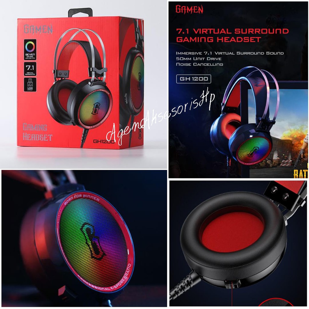Jual GAMEN GH1200 USB Input 7.1 Virtual Surround with Hidden Microphone ...