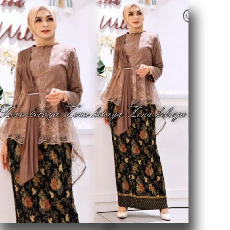 Jual Setelan Kebaya Modern Aurora Selendang Kebaya Wisuda Dress ...