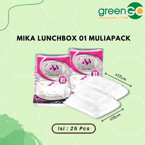 Jual MIKA LUNCH BOX 01 POLOS MULIAPACK ISI 25 PCS MIKA KOTAK MAKAN ...