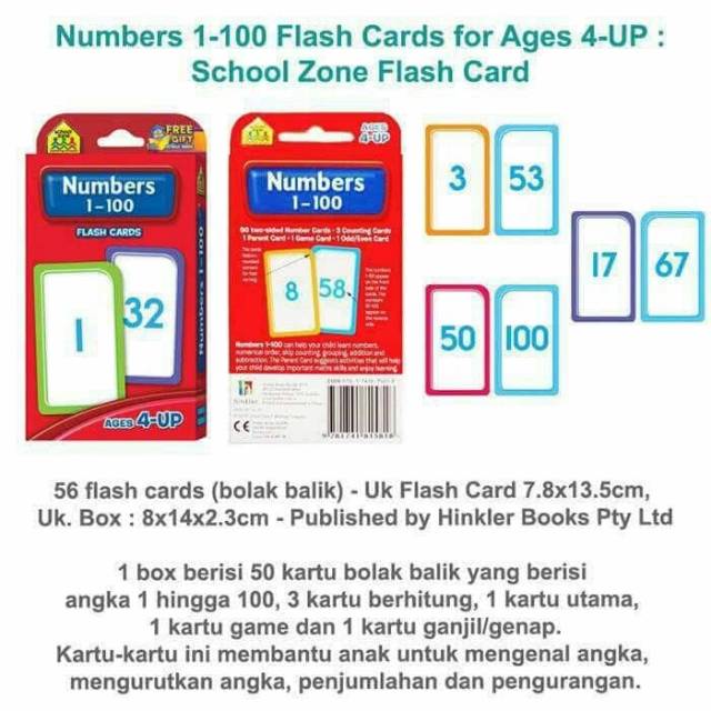 Jual FLASH CARD NUMBER 1-100 / Tell the Time KARTU EDUKASI BELAJAR ...