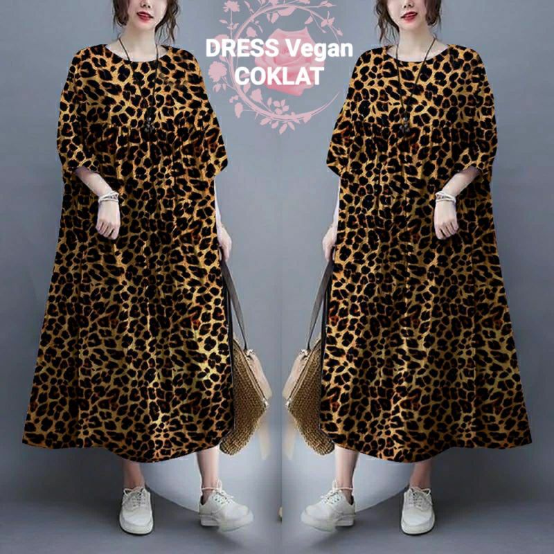Jual 4 UKURAN XL 2XL 3XL 4XL DRESS LEOPARD DRESS MOTIF MACAN DRESS ...