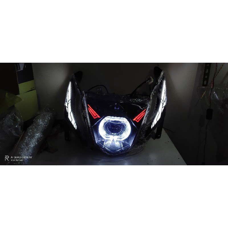 Jual Headlamp lampu depan beat fi esp custom projector bi led UPS plus Drl sein running | Shopee ...