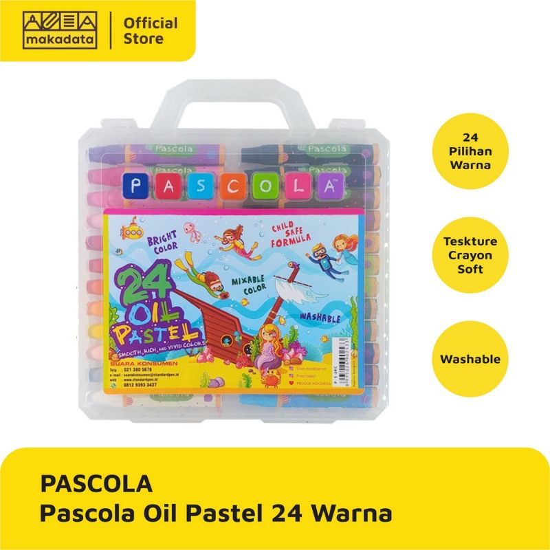Jual Crayon oil pastel pascola 24 warna ( 1 set ) | Shopee Indonesia