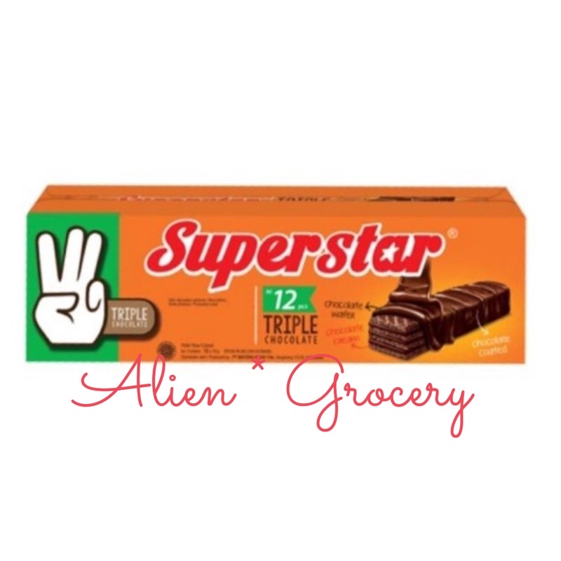 Jual Wafer Super Star SuperStar Superman Full Triple Chocolate Coklat ...