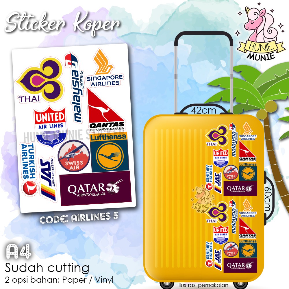 Jual Sticker Koper - Airlines #5 Stiker | Shopee Indonesia