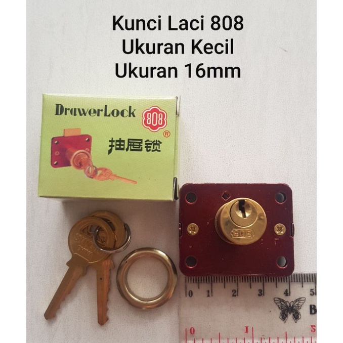 Jual Kunci Laci Lemari Loker 808 Ukuran Kecil 16mm Bahan Kuningan Asli ...