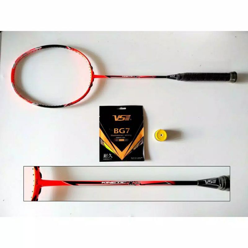 Jual Raket Badminton VSE Kinetic K15 Original + Senar + Grip ( Free ...
