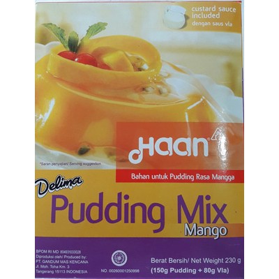 Jual Haan Delima Puding Mix Mango/ Tepung Bubuk Puding Mangga 230gr ...