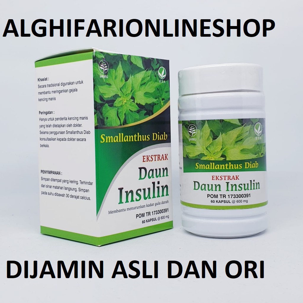 Jual Kapsul Ekstrak Daun Insulin EZA ORIGINAL Untuk Diabetes isi 60 ...