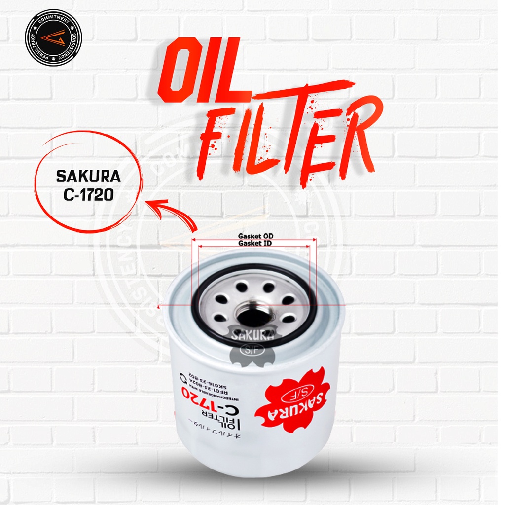 Jual Sakura Oil Filter C-1720/ C1720 / Sakura Filter - Yanmar 129150 ...