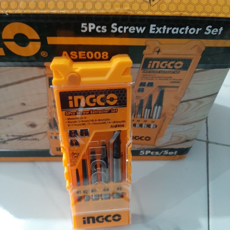 Jual Pembuka Baut Screw Extractor set 5 Pcs Ingco ASE008 | Shopee Indonesia