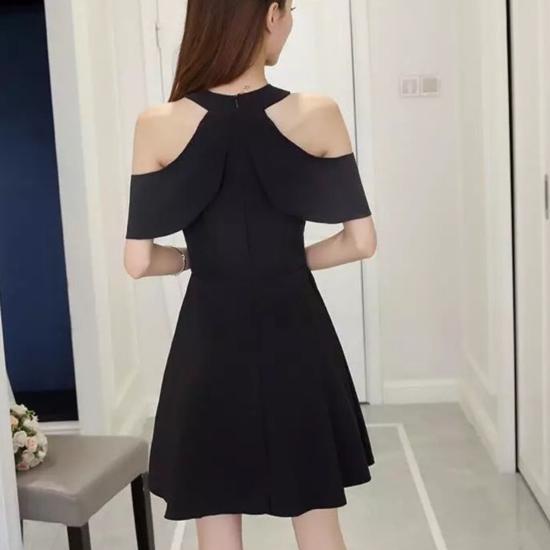 Jual Women Open Shoulder Halter Mini Dress Wanita Bahu Terbuka 270 (XS ...