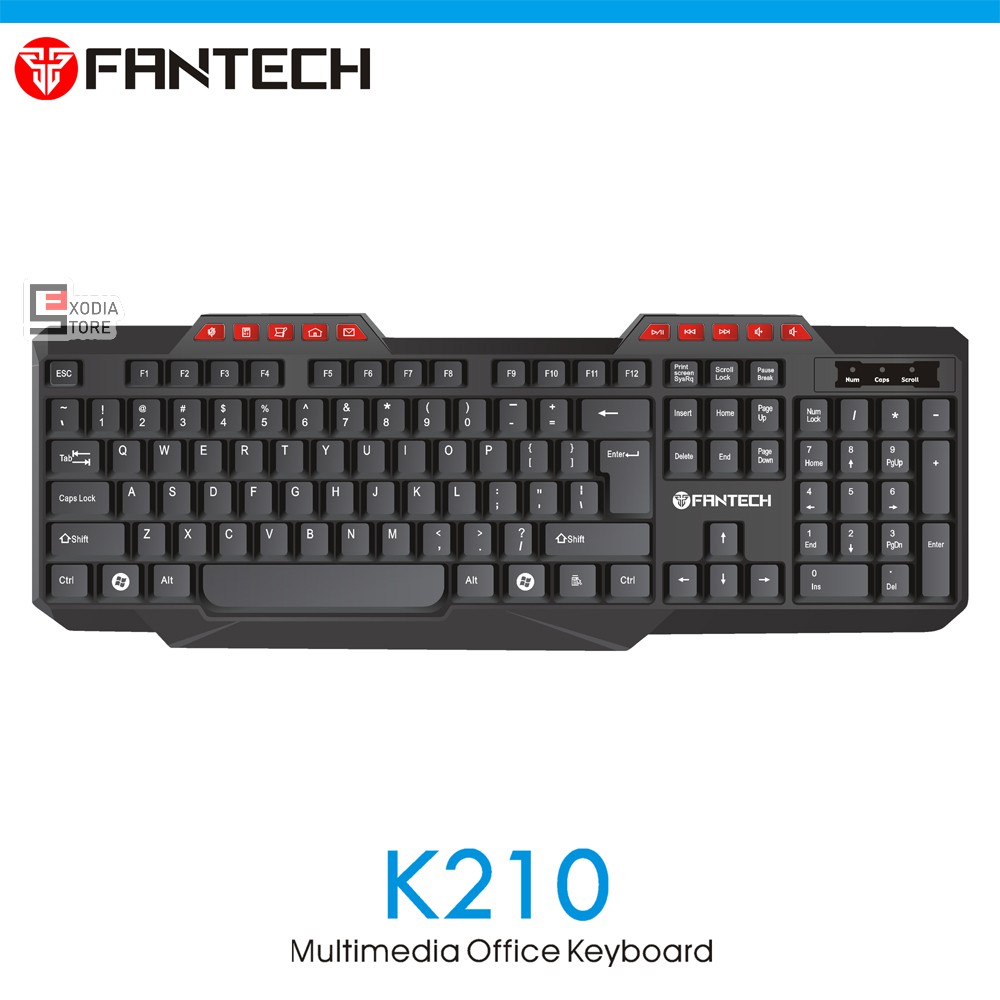 Jual Keyboard Office Multimedia Fantech K210 / K-210 | Shopee Indonesia