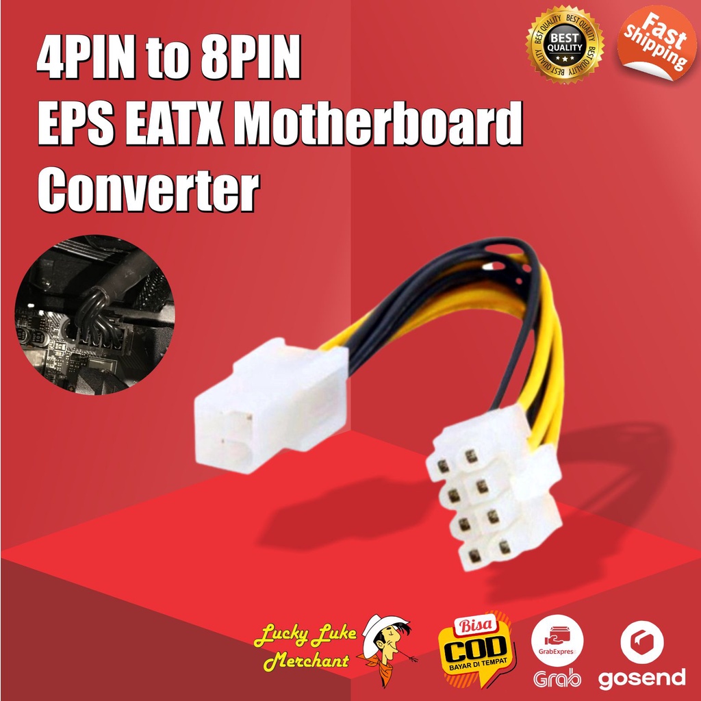 Jual Power Supply EPS 4 pin to 8 Pin EATX Motherboard PSU Converter ...