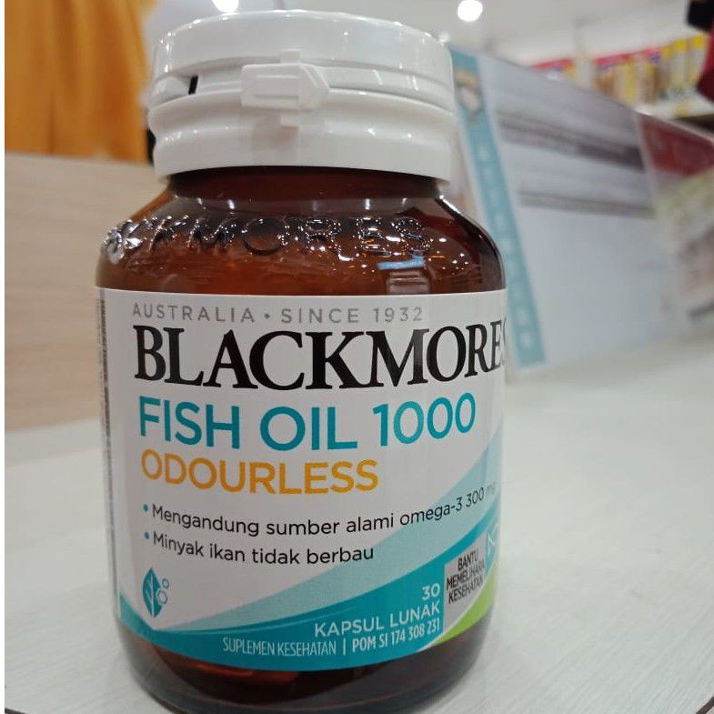 Jual banda aceh BLACKMORES ODOURLESS FISH OIL 1000 mg BPOM KALBE - 30 ...