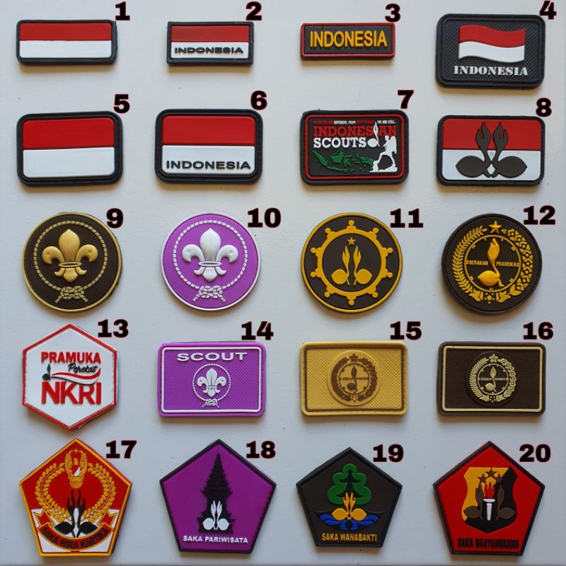 Jual patch rubber logo pramuka/wosm/scout/rescue/rubber patch pramuka ...