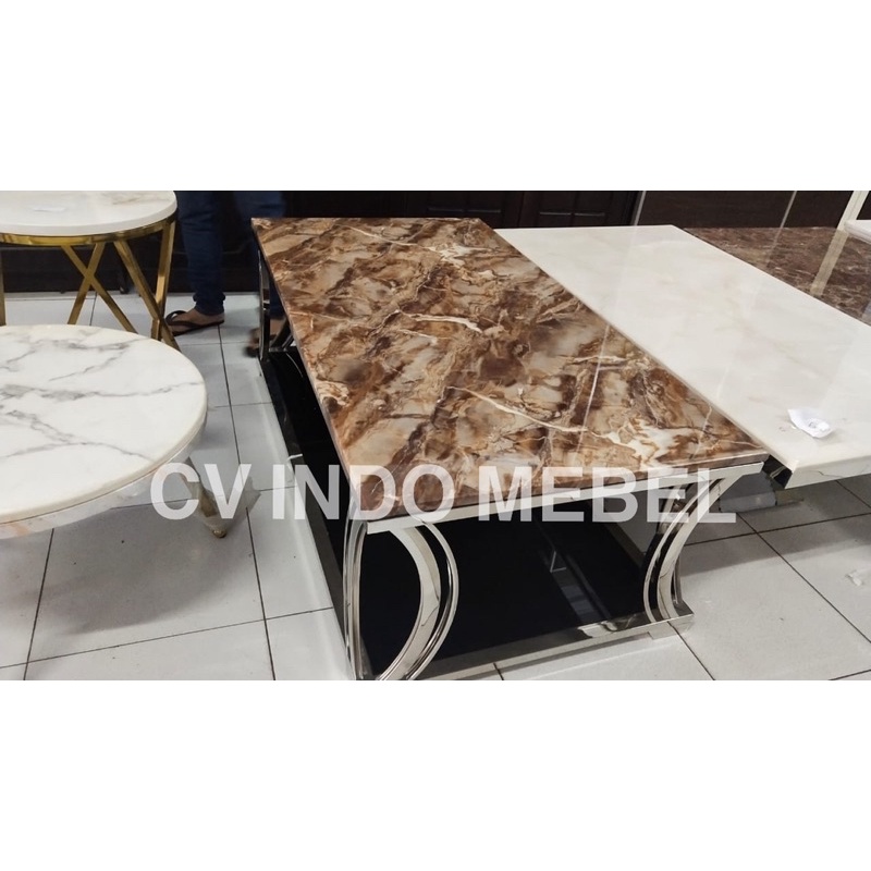 Jual meja tamu marmer susun stainless import ready makassar murah promo ...