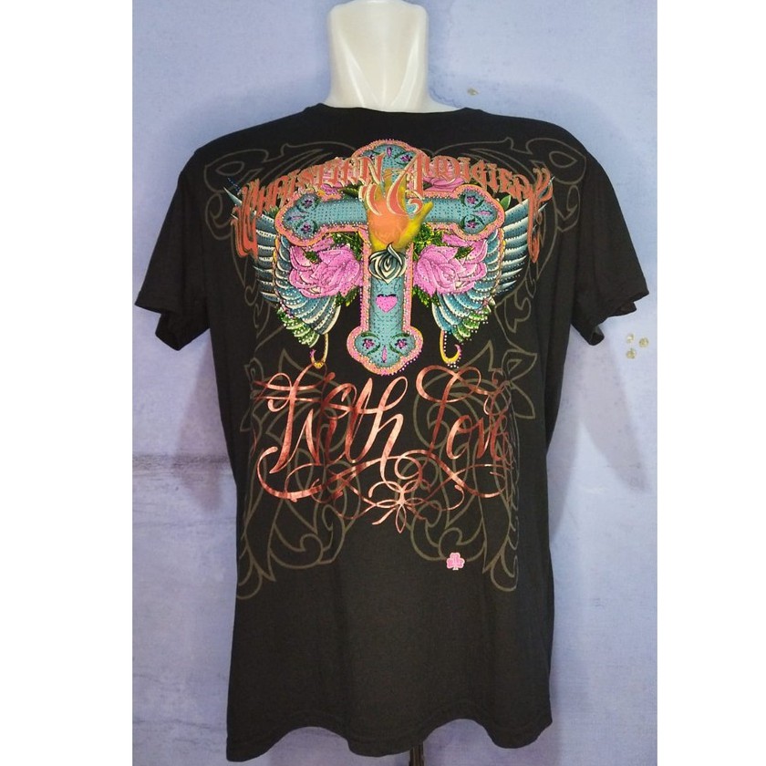 Jual 427 Christian Audiger Hitam Salib Biru Pink Bling-bling | Shopee ...