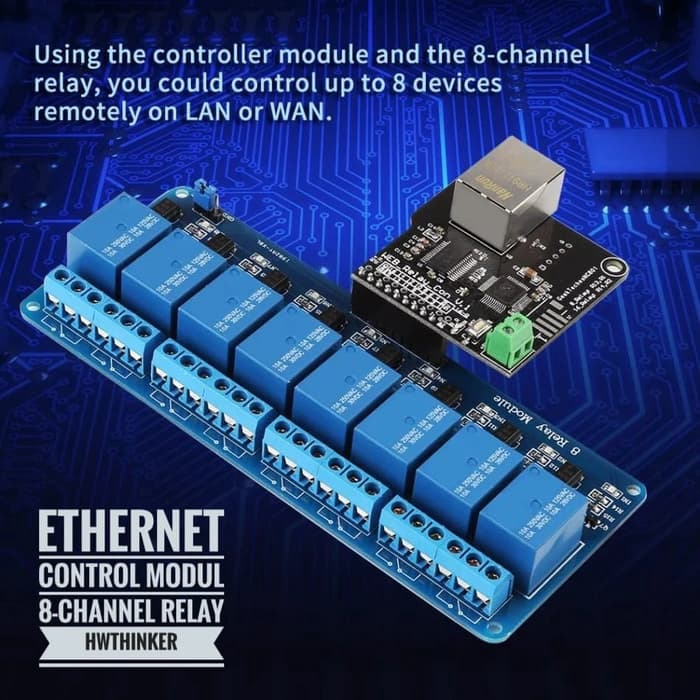 Jual Ethernet Remote Control with 8 Channel Relay Switch LAN Web Server | Shopee Indonesia