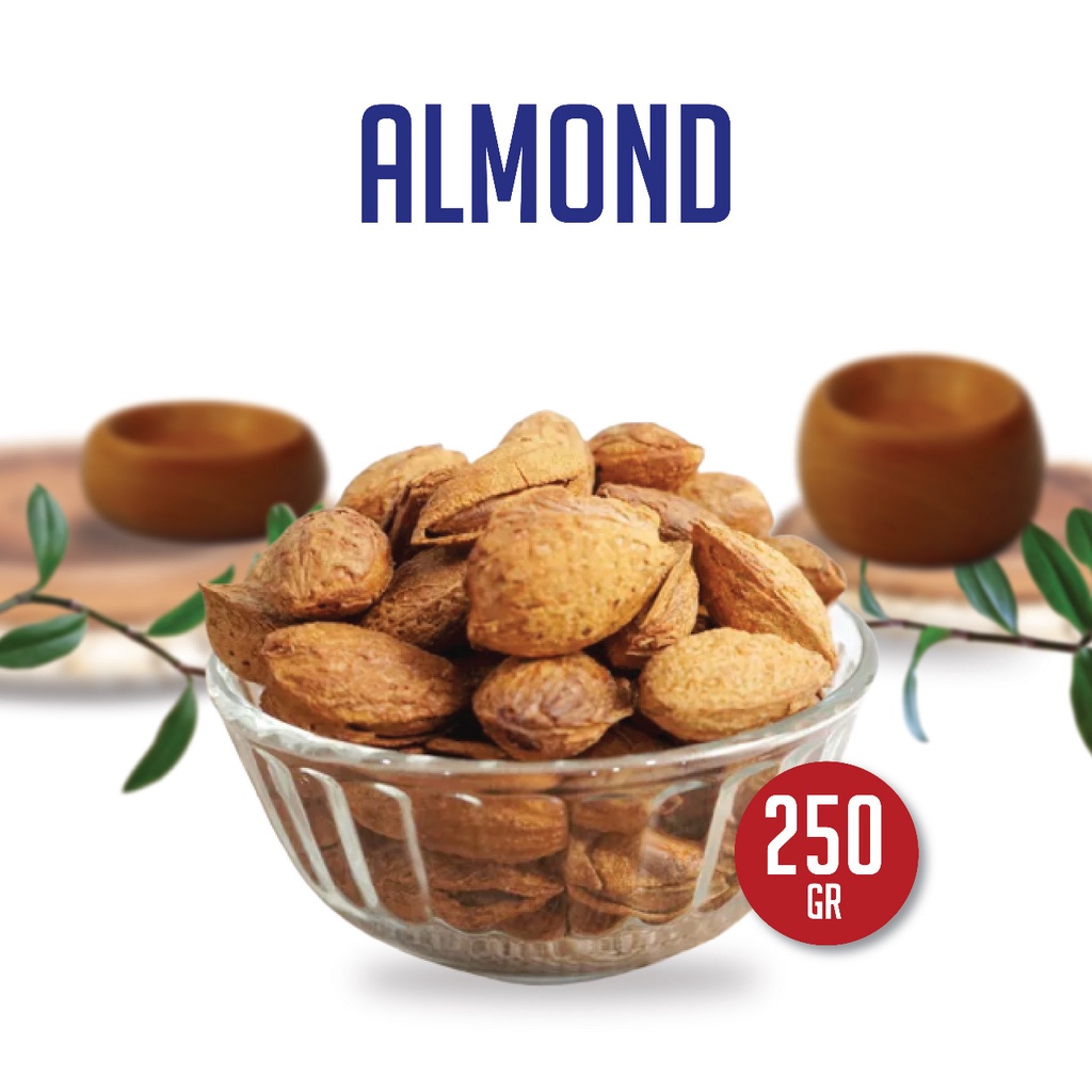 Jual Kacang Almond 250 gram - Roasted Panggang kacang panggang 250g ...