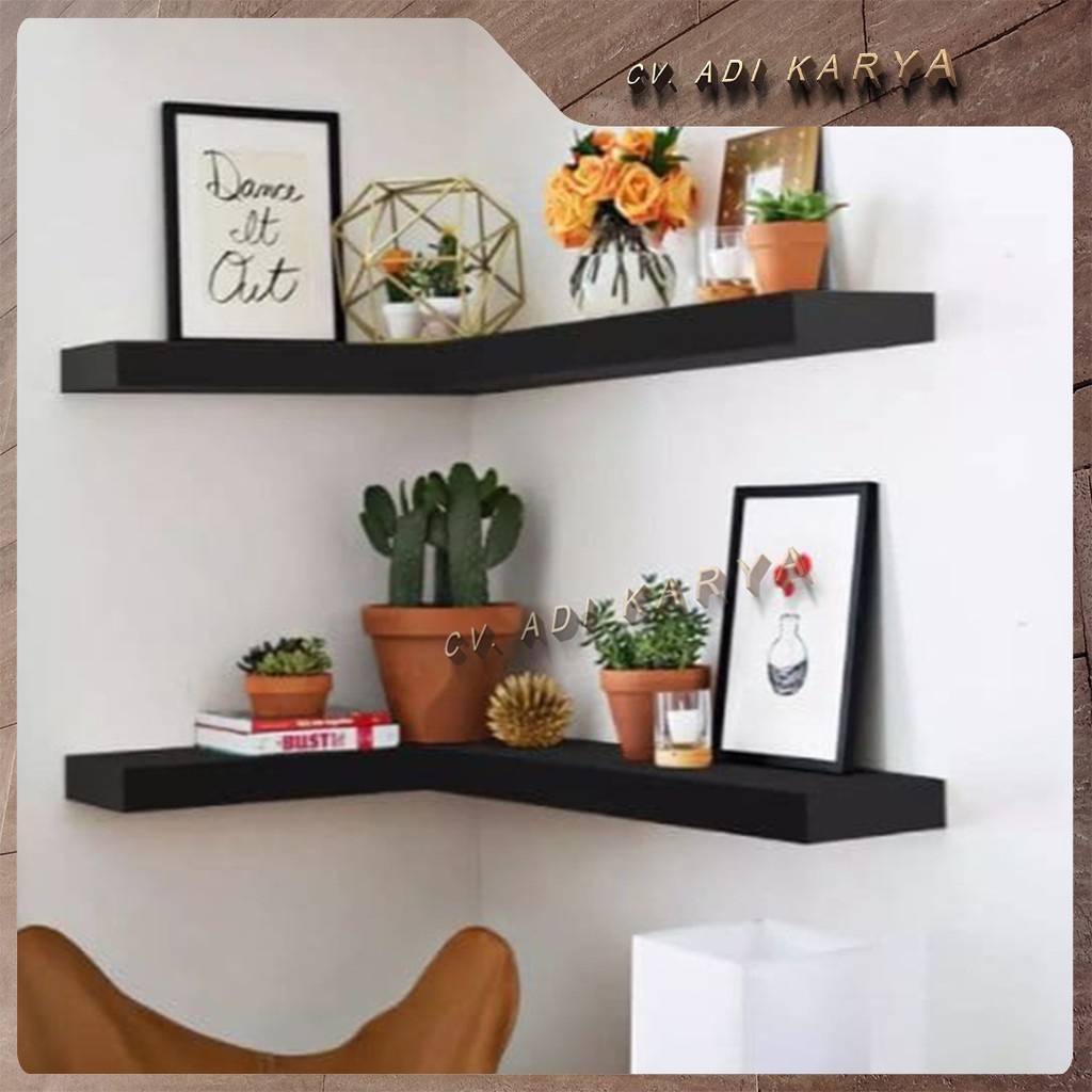 Jual Rak Dinding Susun Sudut Siku Minimalis Dekorasi Pajangan Hiasan ...