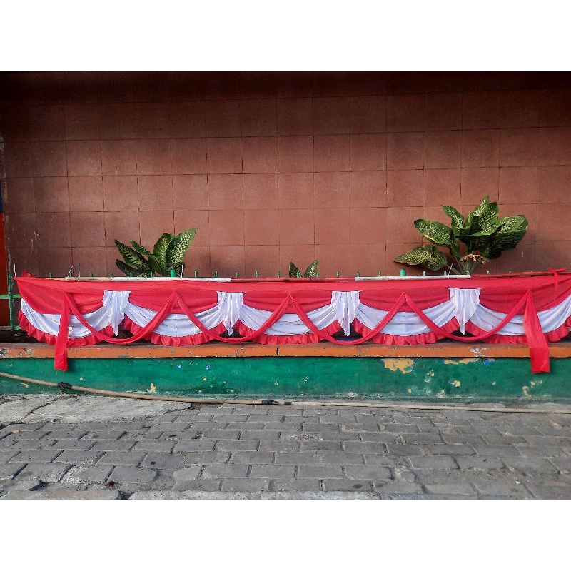 Jual bendera merah putih bekron dekorasi pagar dan dinding 5 gelombang ...