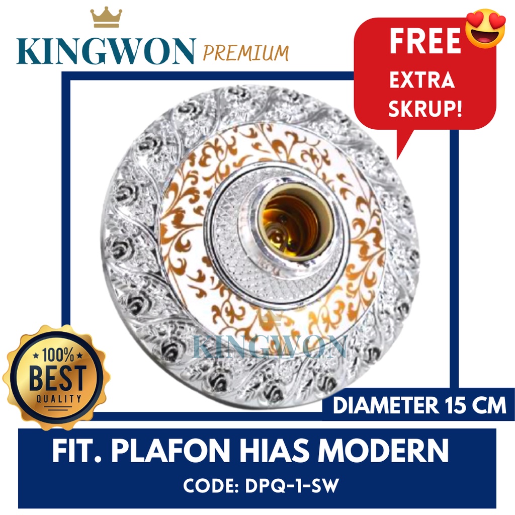 Jual FITTING LAMPU PLAFON HIAS MODERN DPQ-01-SW KINGWON FITTING LAMPU ...