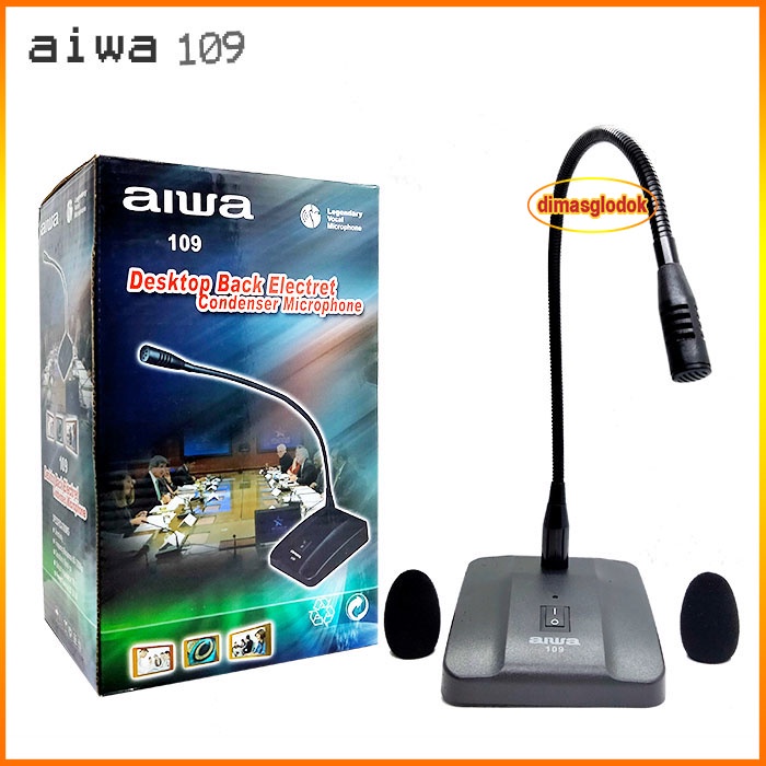 Jual Mic Meja AIWA 109 Microphone meja Mik Condenser Mic Podium Mic Mimbar dll | Shopee Indonesia