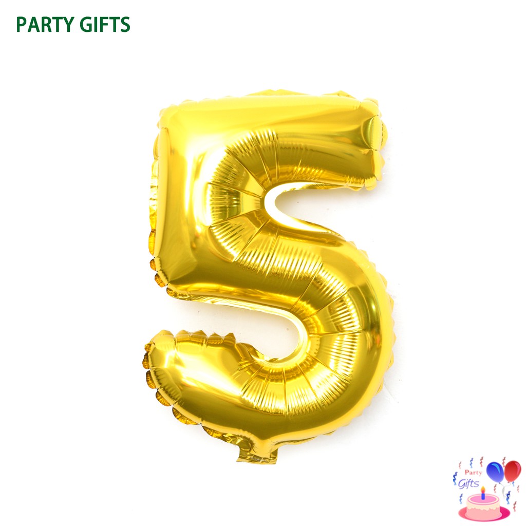 Jual Balon Foil Huruf Gold 16 Inch 40cm A-Z Balon Foil Angka 0-9 Gold ...
