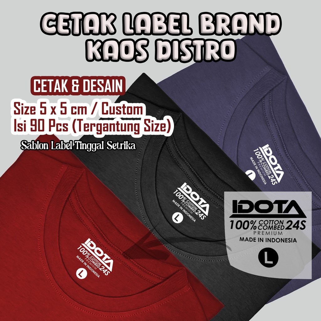Jual Cetak Sablon Label Brand Kaos Distro Tinggal Setrika DTF | Shopee ...