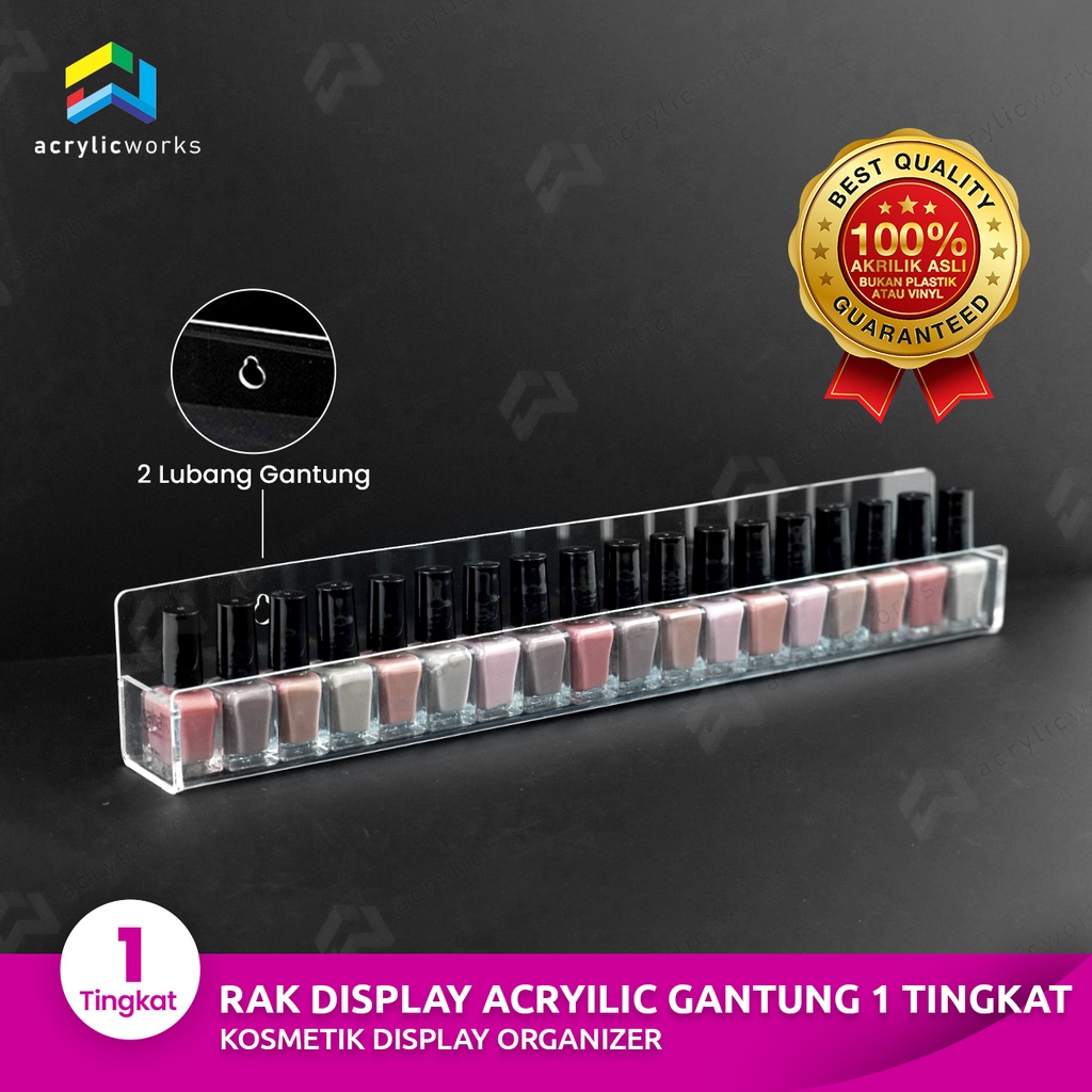 Jual Rak Acrylic Organizer Rak Gantung Kosmetik Rak Botol Kutek ...