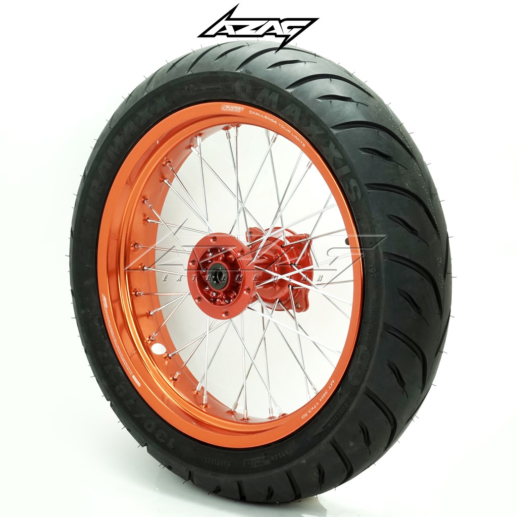 Jual ban set motor klx dtracker150 series ring 17 supermoto scarlet ...