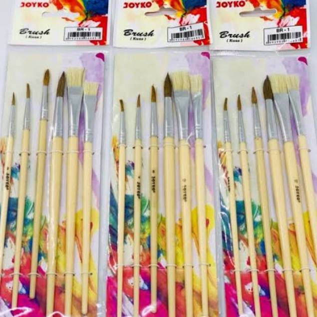 Jual Power Merchant kuas joyko BR -1 kuas 6 set | Shopee Indonesia