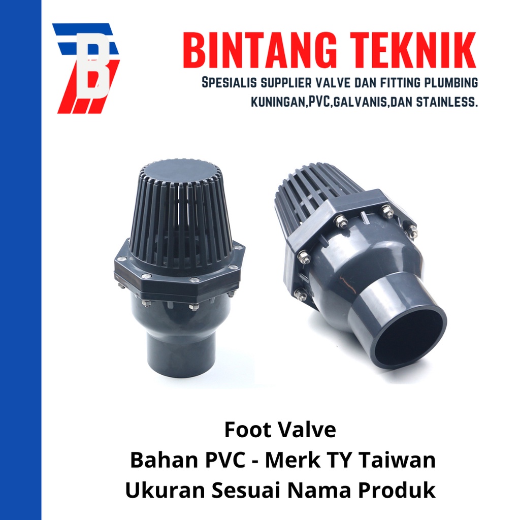 Jual Foot Valve 6" inch PVC Merk TY Taiwan | Shopee Indonesia