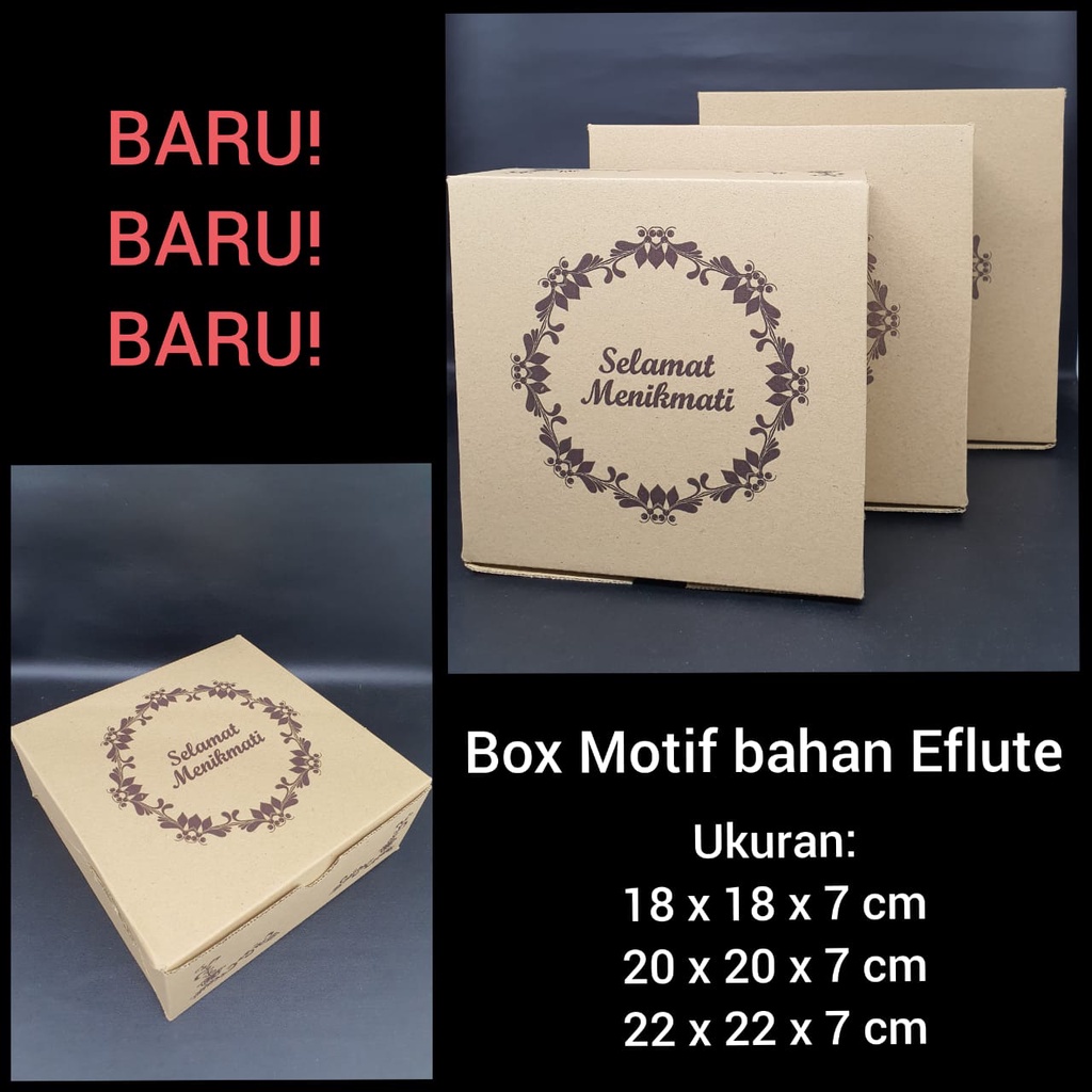 Jual Dus Nasi Coklat Motif Eflute R10K 20 x 20 x 7/ R8 18 x 18 x 7/ R10 ...