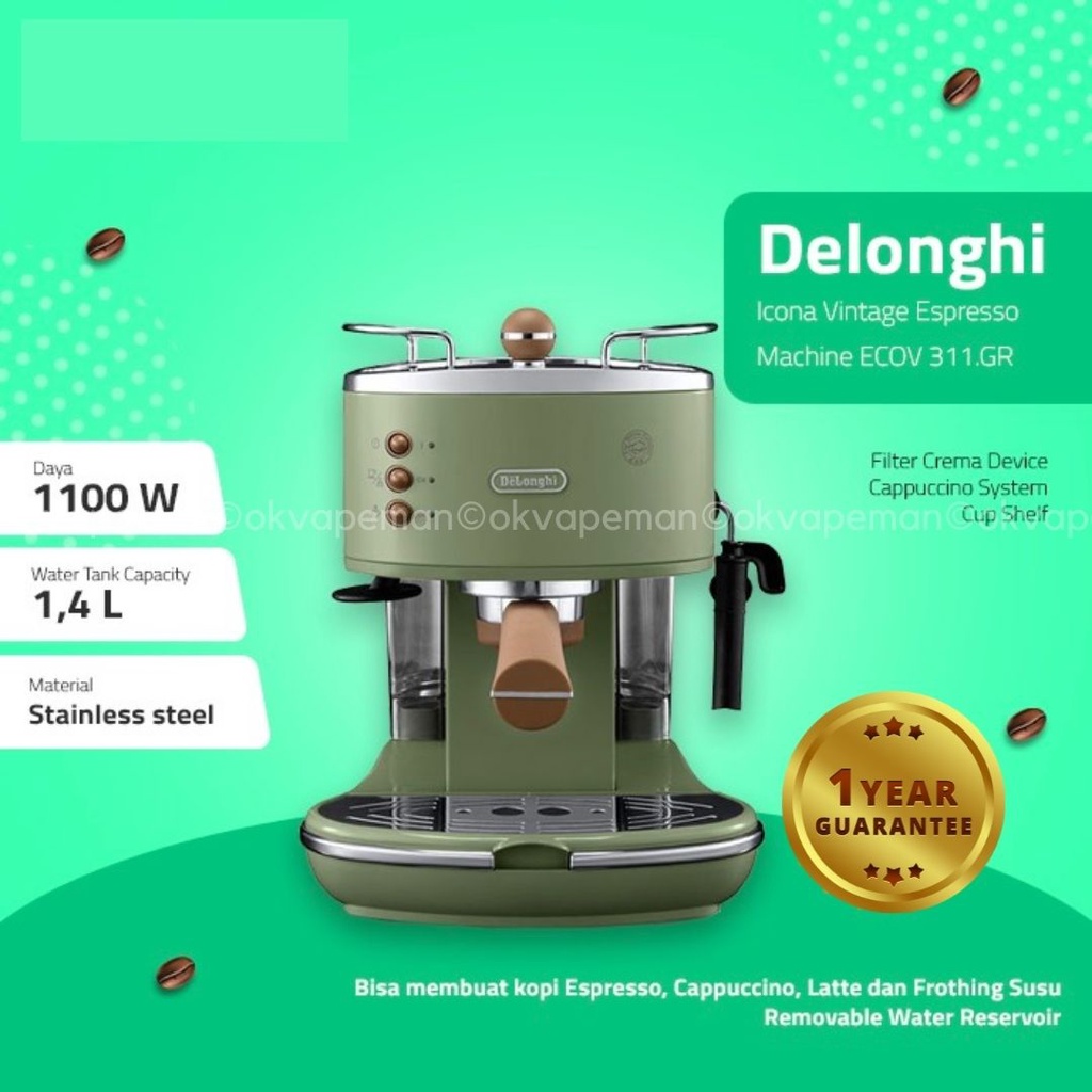 Jual Delonghi - Icona Vintage Espresso Machine ECOV 311.GR - Mesin Kopi ...
