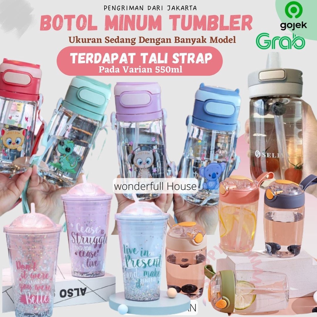 Jual Botol Minum Portable Dengan Sedotan Anti Tumpah Botol Minum ...