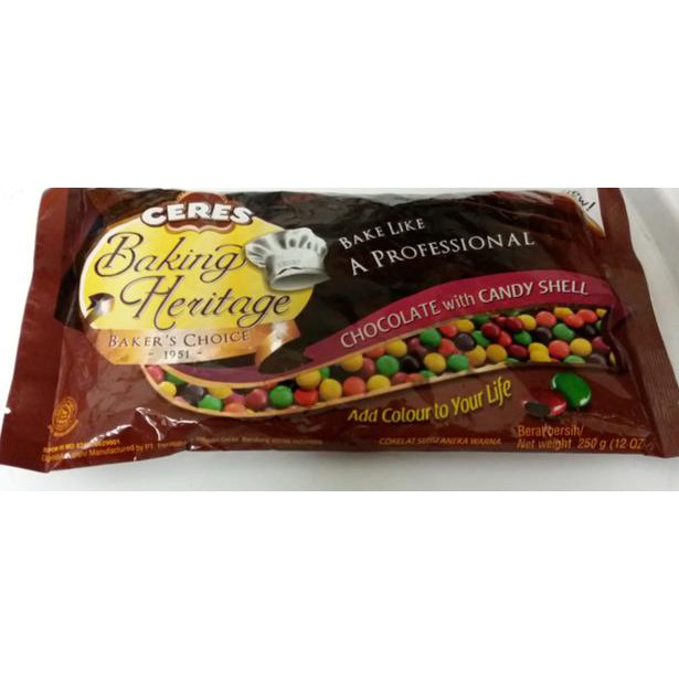 Jual CERES BAKING HERITAGE CHOCOLATE WITH CANDY SHELL 250G | Shopee ...