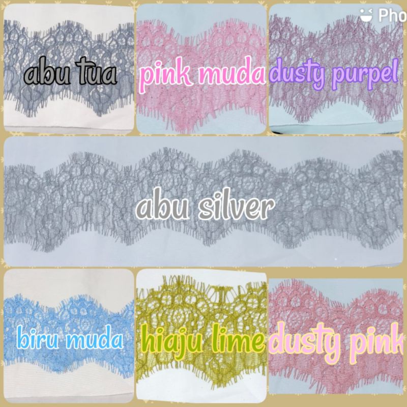 Jual (beli 4 gratis 1)brukat renda strimming pinggiran lace per luas ...