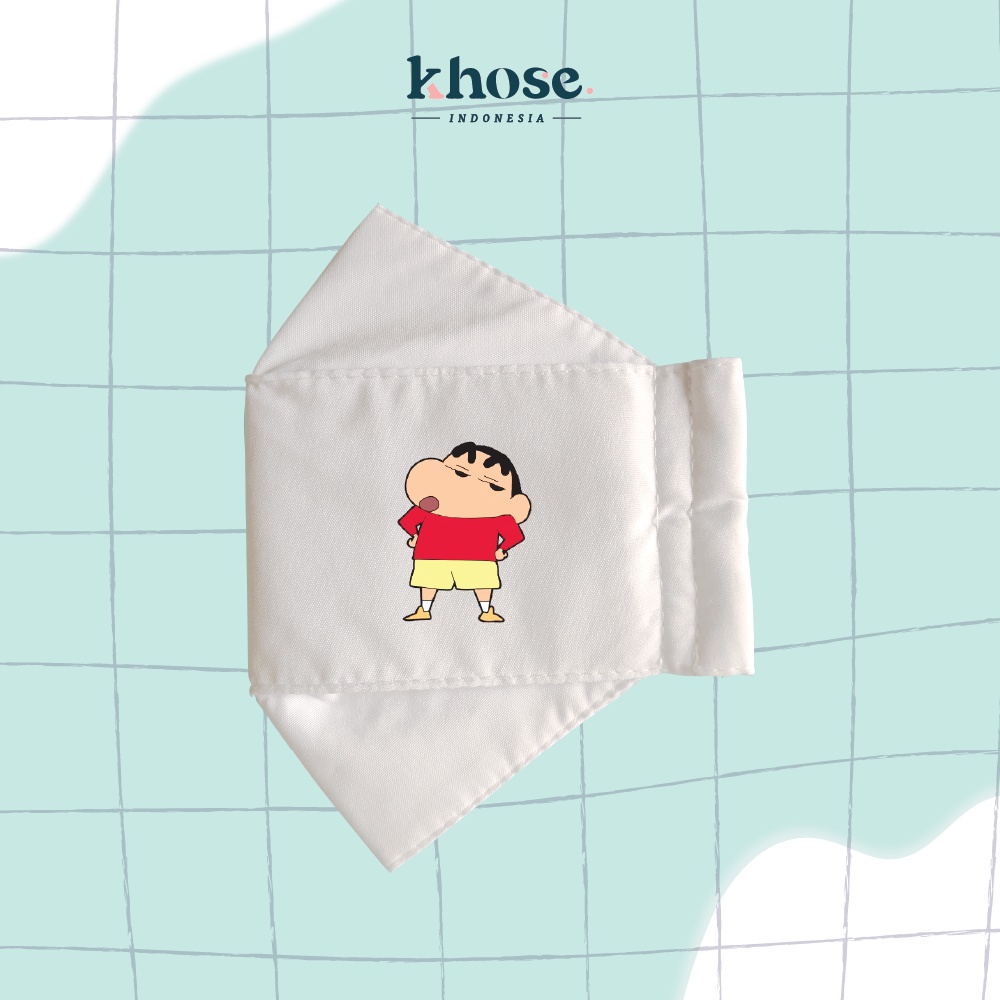 Jual KHOSE Masker Kain 3D 3PLY DEWASA Water Resistant SHINCHAN / Masker ...