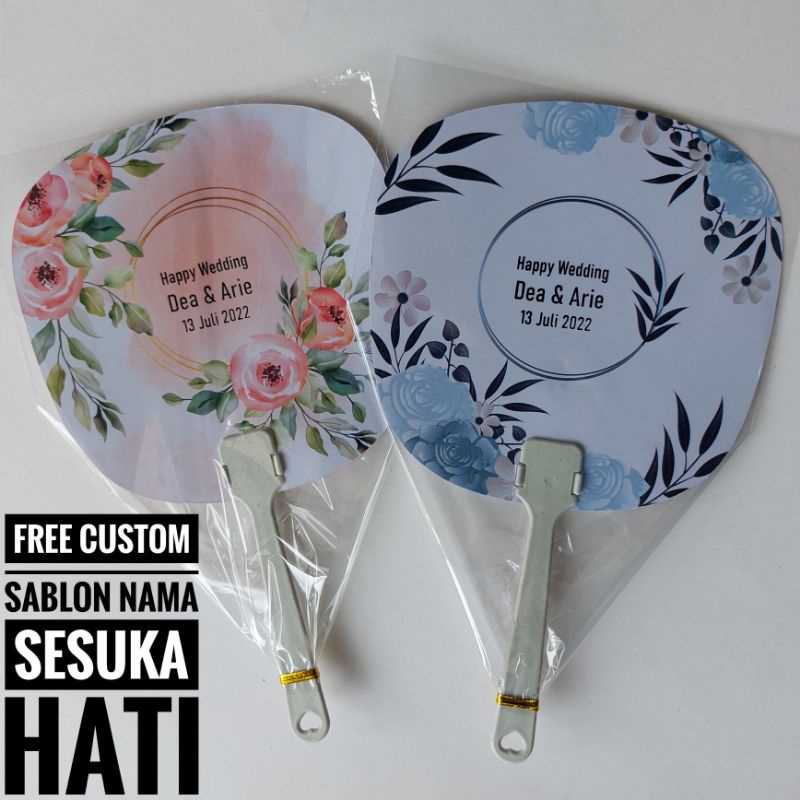 Jual Souvenir kipas shabby free custom sablon nama,logo,dan siluet ...