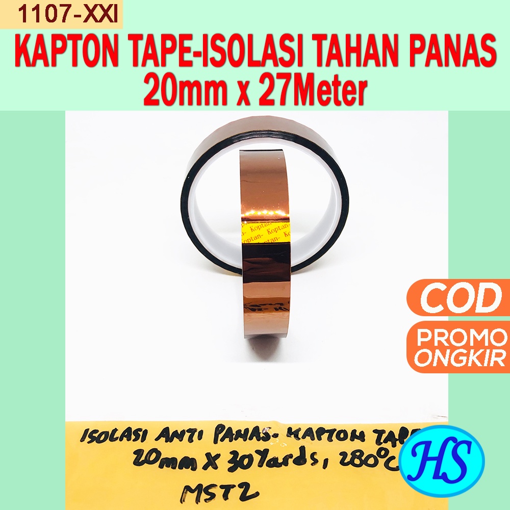 Jual Isolasi Anti Panas 20mm 2cm 30 yards / Kapton Tape High ...