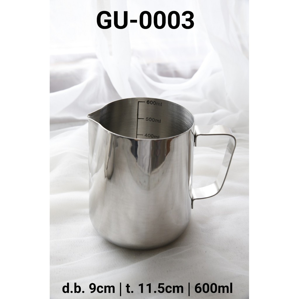 Jual GU-0003 Kitchen milk jug gelas frother gelas ukur stainless 600ml ...