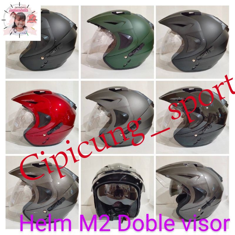 Jual HELM DOBLE VISOR MURAH GP8 berstandar SNI helmet merk original M2 ...